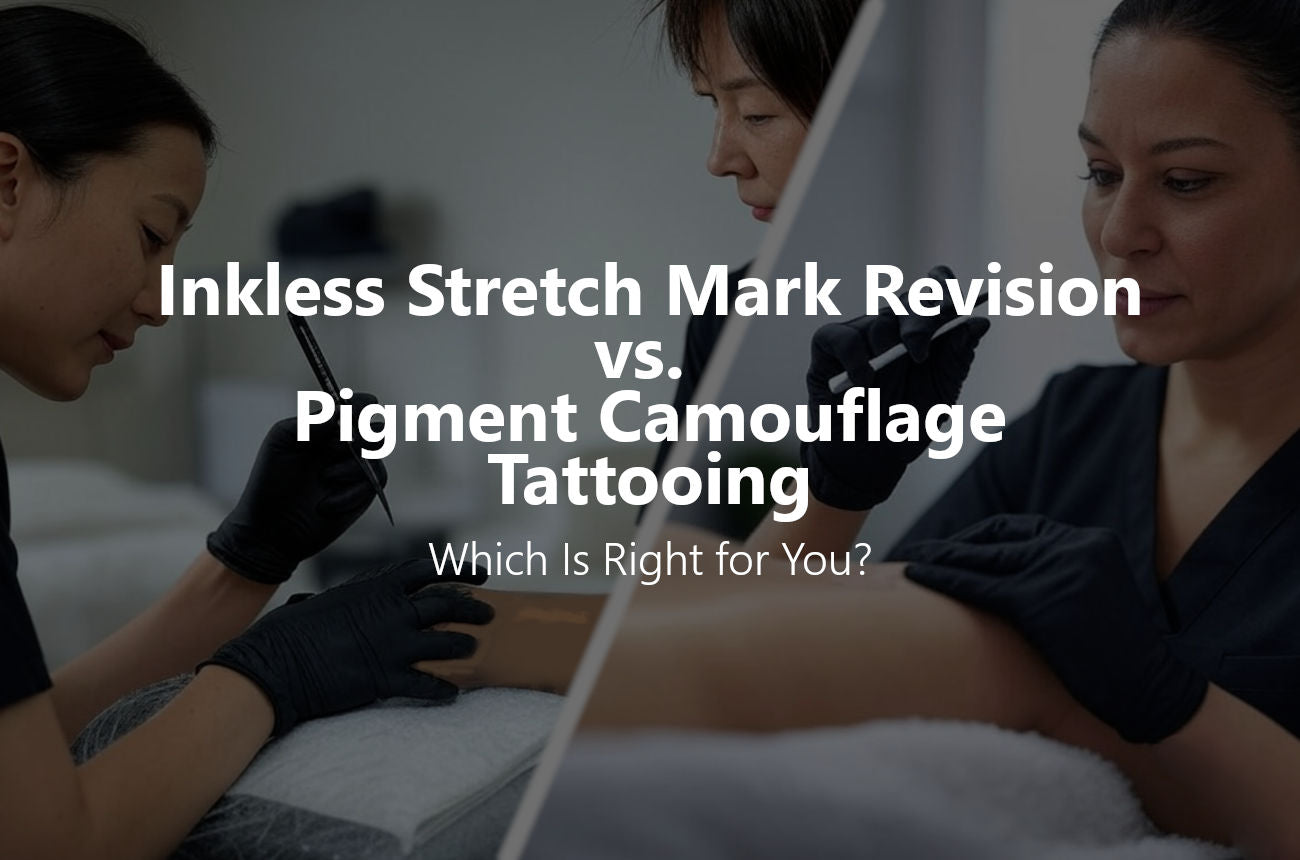 Inkless Stretch Mark Revision vs. Pigment Camouflage Tattooing – NUE ...